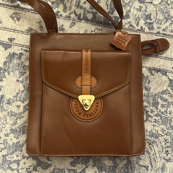 Bags | Vtg Leather Moda Italiana Leather Purse | Poshmark